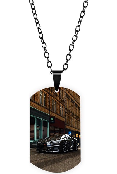 Bugatti Baskılı Siyah Künye TYT235