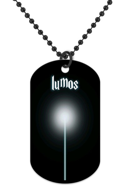 Lumos Baskılı Siyah Zincirli Künye/kolye TYT1680