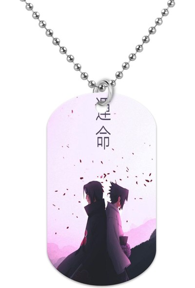 Naruto Baskılı Gümüş Zincirli Künye/kolye TYT1703