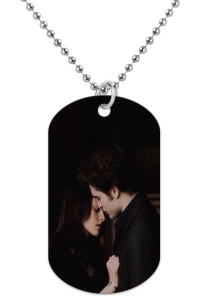 Twilight Baskılı Gümüş Zincirli Künye/kolye TYT1847