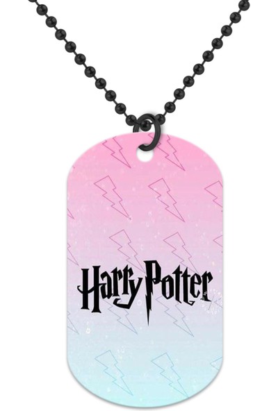 Harry Potter Baskılı Siyah Zincirli Künye/kolye TYT1595