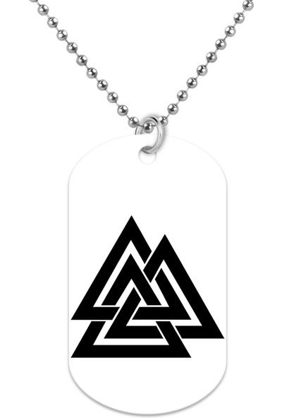 Walknut Baskılı Gümüş Zincirli Künye/kolye YTKTRD1442