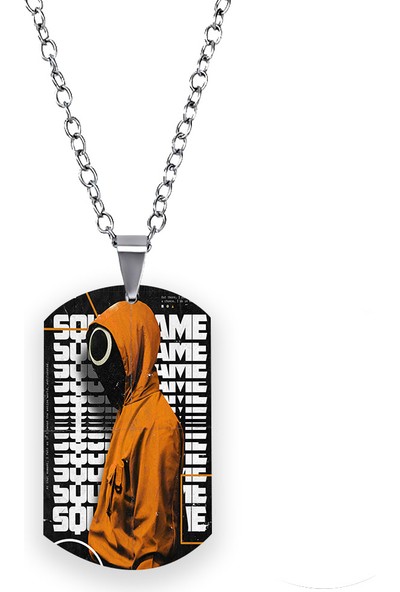 Squid Game Muhafız Baskılı Künye TYT785 Squid Game Muhafız Baskılı Künye TYT785