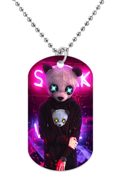 Panda Man And Baby Panda Baskılı Gümüş Zincirli Künye/kolye TYT1722 Panda Man And Baby Panda Baskılı Gümüş Zincirli Künye/kolye TYT1722