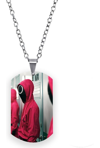 Squid Game Muhafız Baskılı Künye TYT780 Squid Game Muhafız Baskılı Künye TYT780