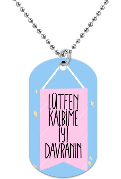 Rowalsi Lütfen Kalbime Iyi Davran Baskılı Gümüş Zincirli Künye/kolye TYT1681 Rowalsi Lütfen Kalbime Iyi Davran Baskılı Gümüş Zincirli Künye/kolye TYT1681