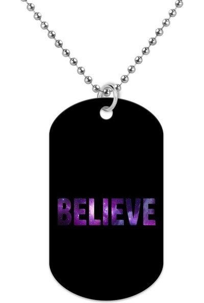 Believe Baskılı Gümüş Zincirli Künye/kolye TYT1456