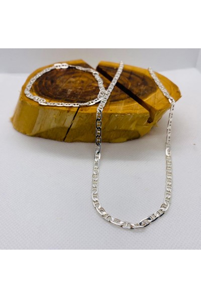 GümüşPark Midyat 925 Ayar Gümüş Hiphop Erkek Zincir ve Bileklik Set