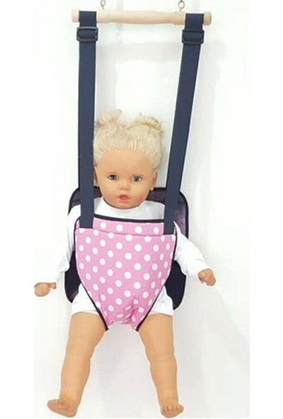 Pembe Renk Beyaz Puantiyeli Kız Bebek Hoppala Zıp Zıp