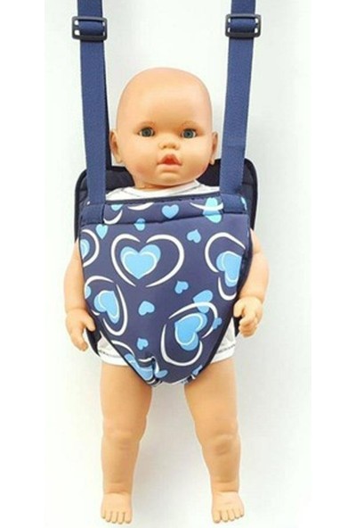 El Yapımı Mavi Renk Kalp Desenli Bebek Hoppala