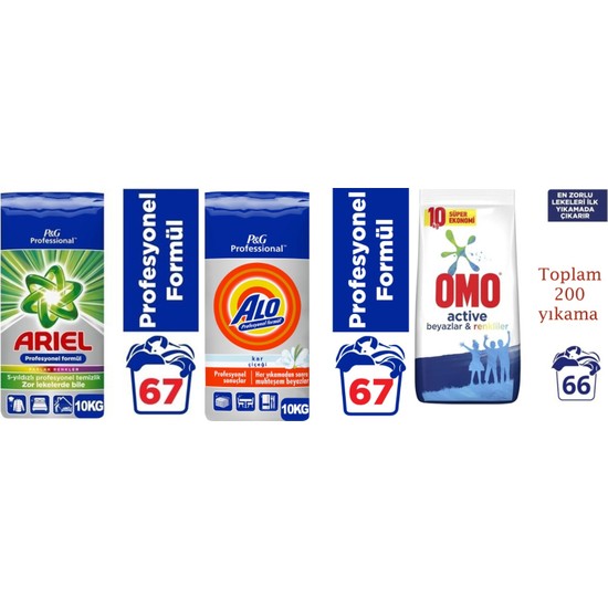 Ariel Ariel 10 kg + Omo 10 kg + Alo 10 kg Fiyatı