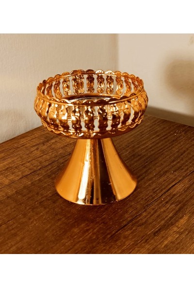 Crystal Turkey Yuvarlak Ayaklı Aynalı 6'lı Lokumluk Gold Renk