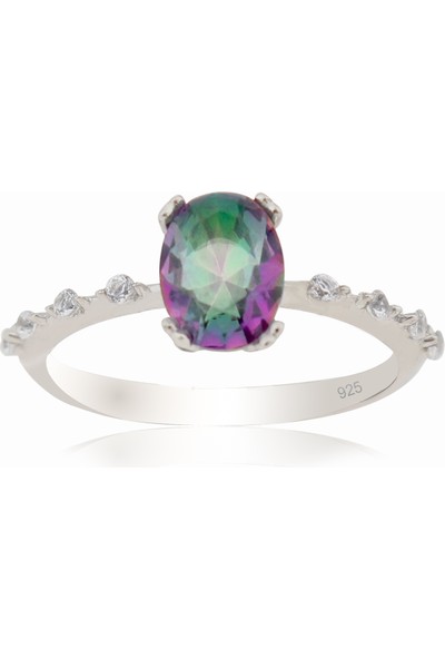 Silveranka 925 Ayar Gümüş Yüzük Mistik Topaz Taşlı Yüzük Silveranka 925 Ayar Gümüş Yüzük Mistik Topaz Taşlı Yüzük