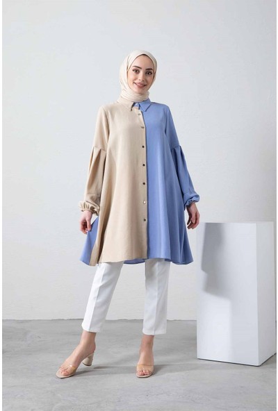 Modaala Iki Renkli Ayrobin Tunik Bebe Mavisi