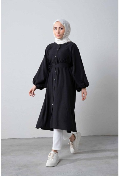 Modaala Ayrobin Kemerli Tunik Siyah Modaala Ayrobin Kemerli Tunik Siyah