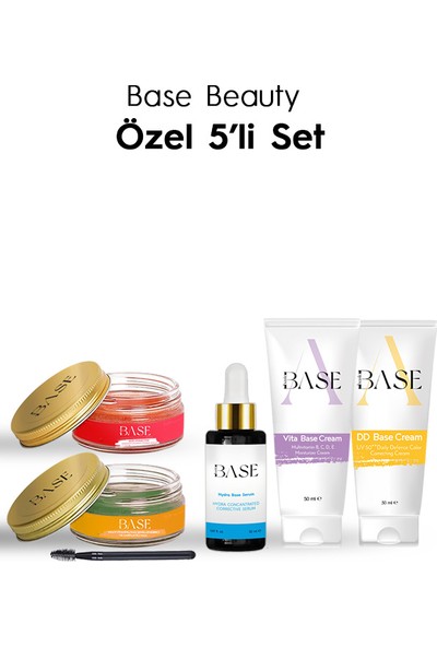 Base Nemlendirici & Serum & Dd Cream & Dudak Balm & Kaş Wax Özel 5 Li Set Base Nemlendirici & Serum & Dd Cream & Dudak Balm & Kaş Wax Özel 5 Li Set