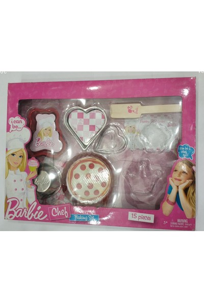 Vardem Barbie Şef Pasta Seti Kalıplı 15 Parça