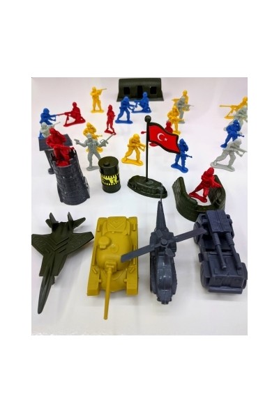 Avda Oyuncak Savaş Seti Helikopter + Uçak F-16 + Tank + Roketatar + Cephe + Türk Bayrağı + Kışla + Asker Avda Oyuncak Savaş Seti Helikopter + Uçak F-16 + Tank + Roketatar + Cephe + Türk Bayrağı + Kışla + Asker