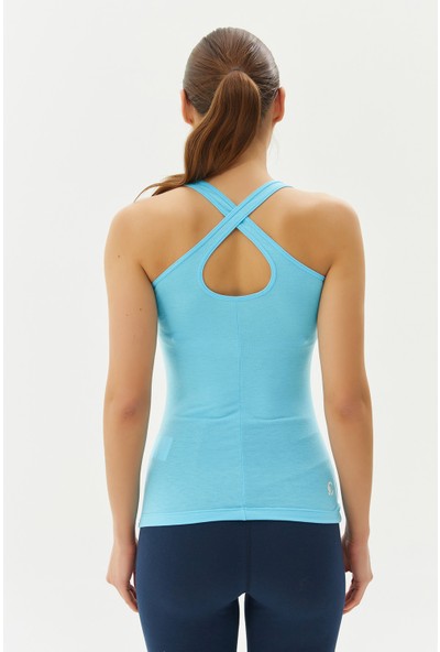 Bilcee Kadın Mavi Sırtı Çapraz Askılı Sporcu Atlet 0109