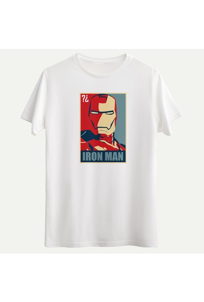 Bqm Basic Iron Man Baskılı Beyaz Tshirt