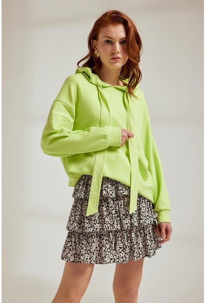 Naar Çiçekli Normal Bel Siyah Kadın Etek 22141506