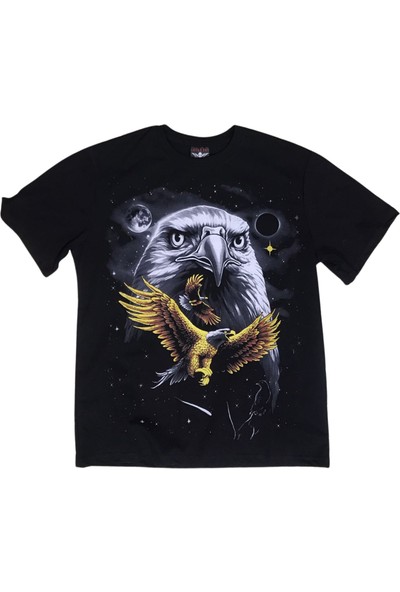 Lucky Boy Unisex Regular Pamuklu Sırt Baskılı Hayvan Desenli T-Shirt Kartal Lucky Boy Unisex Regular Pamuklu Sırt Baskılı Hayvan Desenli T-Shirt Kartal