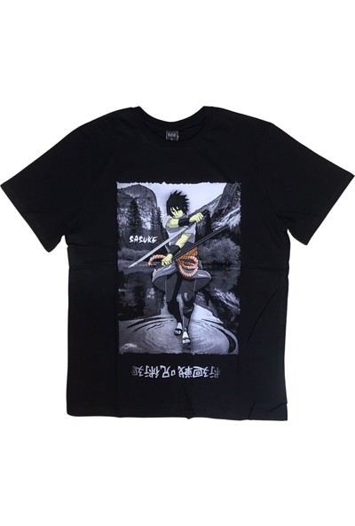Rise Unisex Regular Pamuklu Baskılı Anime T-Shirt Sasuke Rise Unisex Regular Pamuklu Baskılı Anime T-Shirt Sasuke