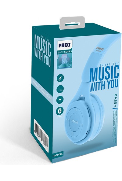 Phixi Basic HP300 Aux Girişli Kafaüstü Kulaklık Phixi Basic HP300 Aux Girişli Kafaüstü Kulaklık