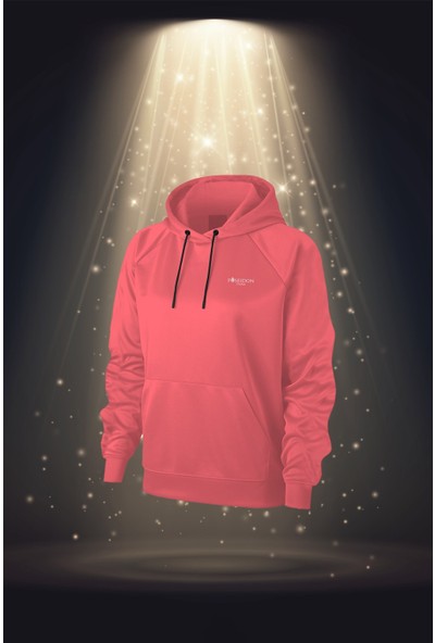 Büyük Beden Kadın Pudra Interlok Kumaş Uzun Kol Kapüşonlu Sporcu Sweatshirt 3XL-10XL Büyük Beden Kadın Pudra Interlok Kumaş Uzun Kol Kapüşonlu Sporcu Sweatshirt 3XL-10XL