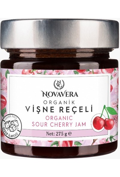 Nova Vera Organik Vişne Reçeli 275 gr Nova Vera Organik Vişne Reçeli 275 gr