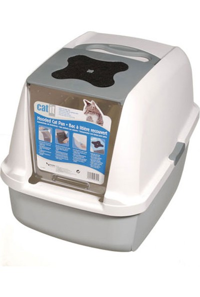 Catit Kapalı Kedi Tuvalet Kabini Gri