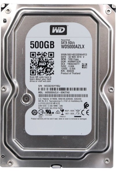 WD 3.5'' 500GB 7200RPM 32MB WD5000AZLx Harddisk WD 3.5'' 500GB 7200RPM 32MB WD5000AZLx Harddisk