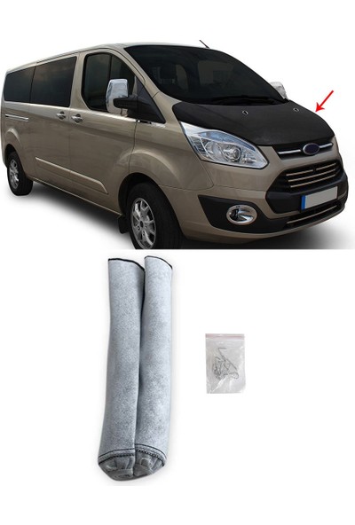 Oto Pandami Ford Custom 2018+ Siyah Kaput Maskesi Oto Pandami Ford Custom 2018+ Siyah Kaput Maskesi