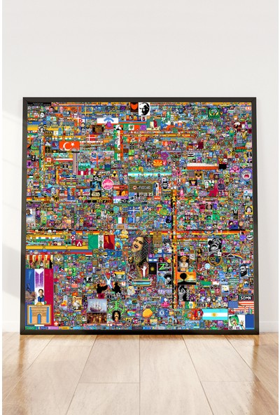 Postermanya Reddit R Place 2022 Çerçeveli Tablo