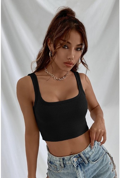 Trend Seninle Kadın Askılı Crop Top Bluz Trend Seninle Kadın Askılı Crop Top Bluz