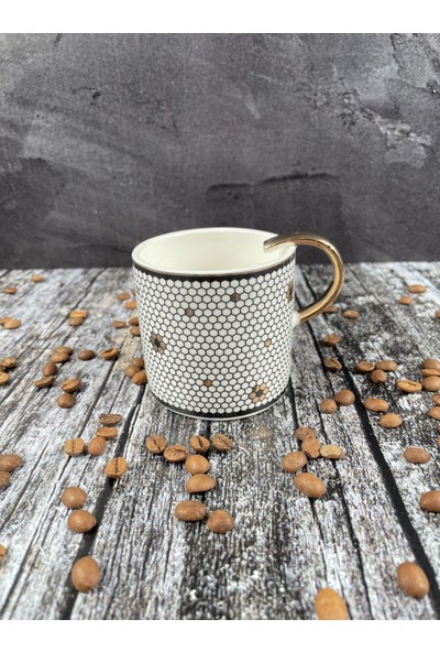 Yzhome Acar 6 Lı Porselen Yaldızlı Gold Kulplu Özel Tasarım Kupa Bardak 220ML Yzhome Acar 6 Lı Porselen Yaldızlı Gold Kulplu Özel Tasarım Kupa Bardak 220ML