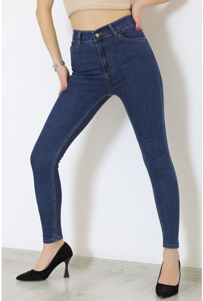 Yusra Dar Paça Kot Pantolon Koyumavi - 8891.1572.