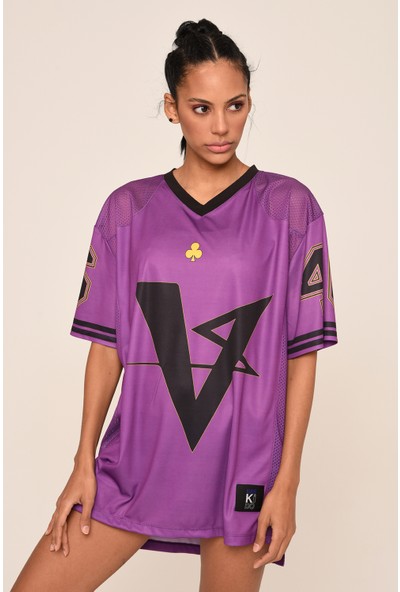 Baskido Oversize Beyzbol Forması Lila