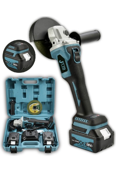 Jetta Power Tools 58VF 125 mm Şarjlı Taşlama 2 Adet Akü Bedava-Mavi Jetta Power Tools 58VF 125 mm Şarjlı Taşlama 2 Adet Akü Bedava-Mavi