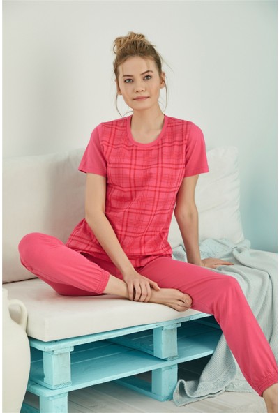 Polat 2530 Kadın Kısa Kollu Pijama Takımı-Pembe