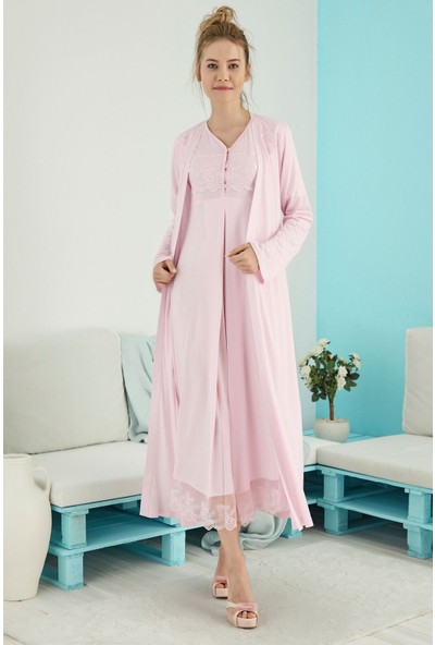 Polat 2513 Hamile Lohusa Sabahlıklı Gecelik Takımı-Pembe Polat 2513 Hamile Lohusa Sabahlıklı Gecelik Takımı-Pembe
