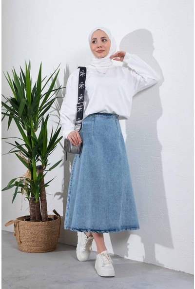 Modaala Çan Model Kot Etek Açık Kot