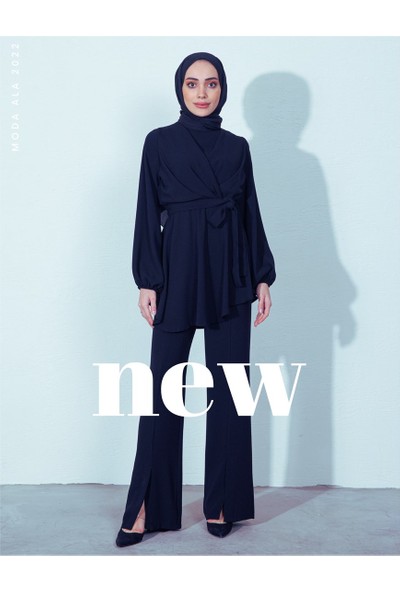 Modaala Kruvaze Yaka Ikili Takım Siyah