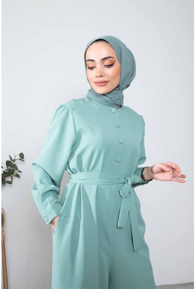 Modaala Düğmeli Tulum Çağla