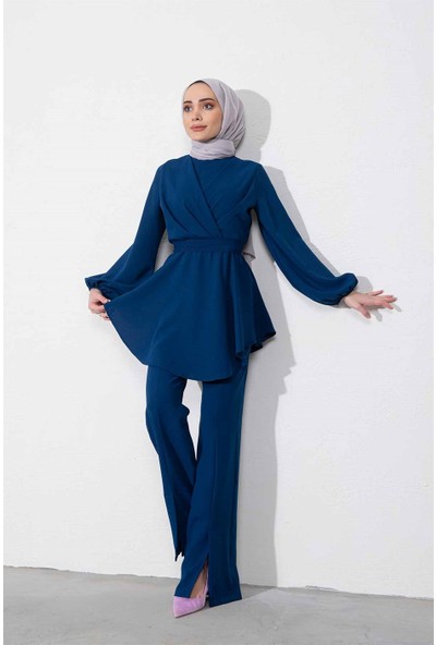 Modaala Kruvaze Yaka Ikili Takım Lacivert