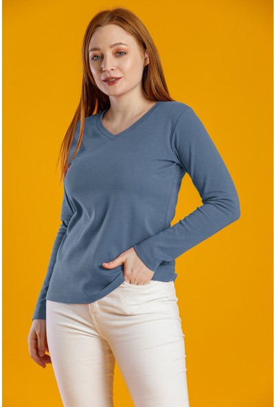 Bessa Uzun Kollu Bayan Sweatshirt Basic Regular Fit