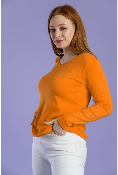 Bessa Uzun Kollu Bayan Sweatshirt Basic Regular Fit