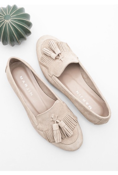 Marjin Kadın Loafer Hakiki Deri Püsküllü Günlük Ayakkabı Makosen Deviz Marjin Kadın Loafer Hakiki Deri Püsküllü Günlük Ayakkabı Makosen Deviz