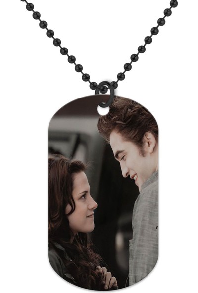 Rowalsi Alaca Karanlık Baskılı Siyah Zincirli Künye/kolye TYT1394