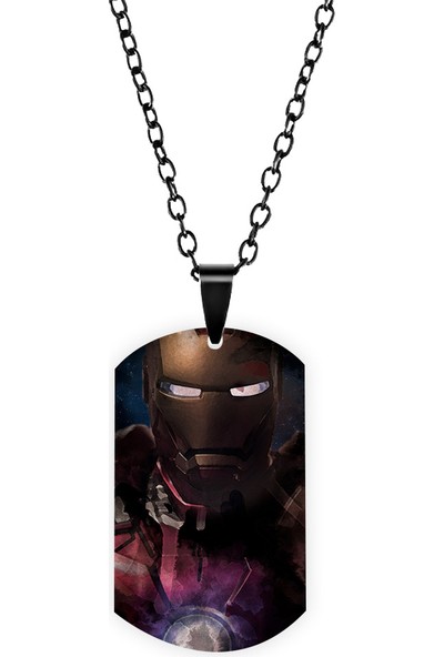 Iron Man Baskılı Siyah Künye TYT943